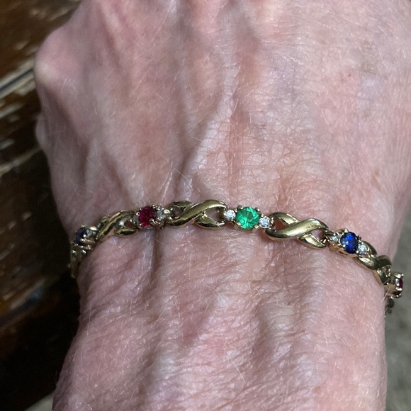 Jewelry | 925 Stamped Eternity Design With Faux Rubies Sapphire And ...
